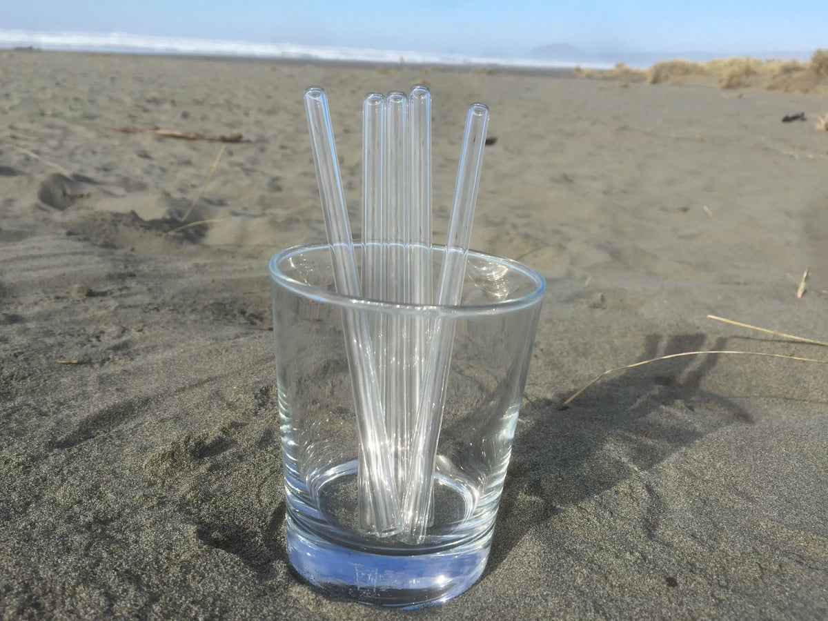 8” Reusable glass Glass Straws Set of 5 – Surfside Sips